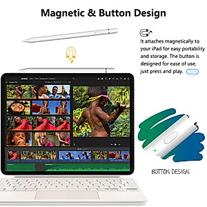 Pencil (1st Generation) for iPad 2018-2024, Pencil for iPad with 10X Fast Charge, Tilt Sensitivity, Palm Rejection, Stylus Pen for iPad 6~10th, iPad Mini 5/6, iPad Air 3~5/M2, iPad Pro 11"/12.9"/M4