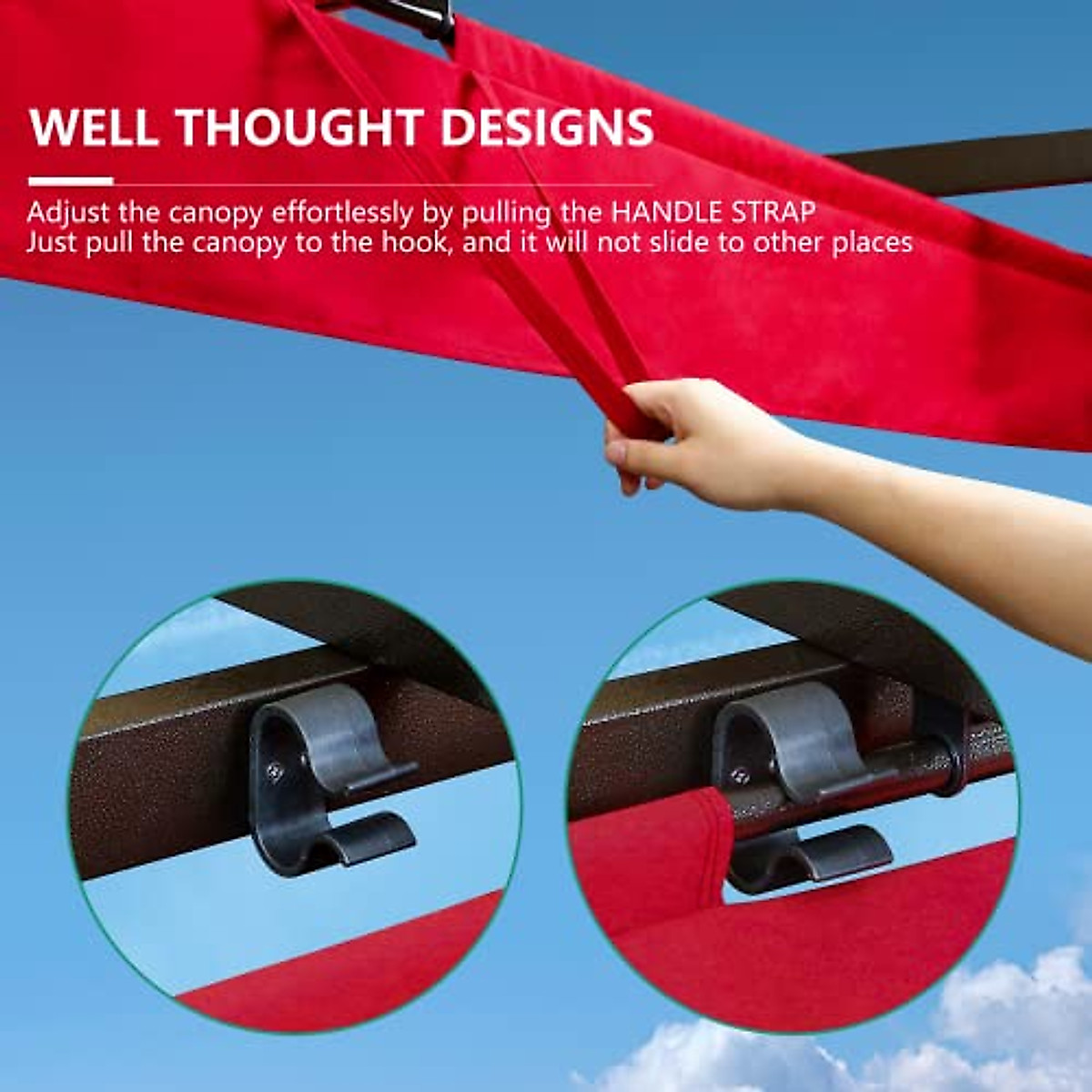 HOMREST 13' X 10' Retractable Pergola, Patio Gazebo Grape Trellis with Removable Sun Shade Canopy, Pergola Grill Canopy with Full Steel Frame for Garden Porch Backyard