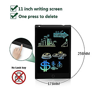 JONZOO LCD Writing Tablet 11 inch, Erasable Writing Drawing Board Doodle Pads with Magnets, Electronic Drawing Tablet Writing Board for Kids Adults at Home School Office (Black)