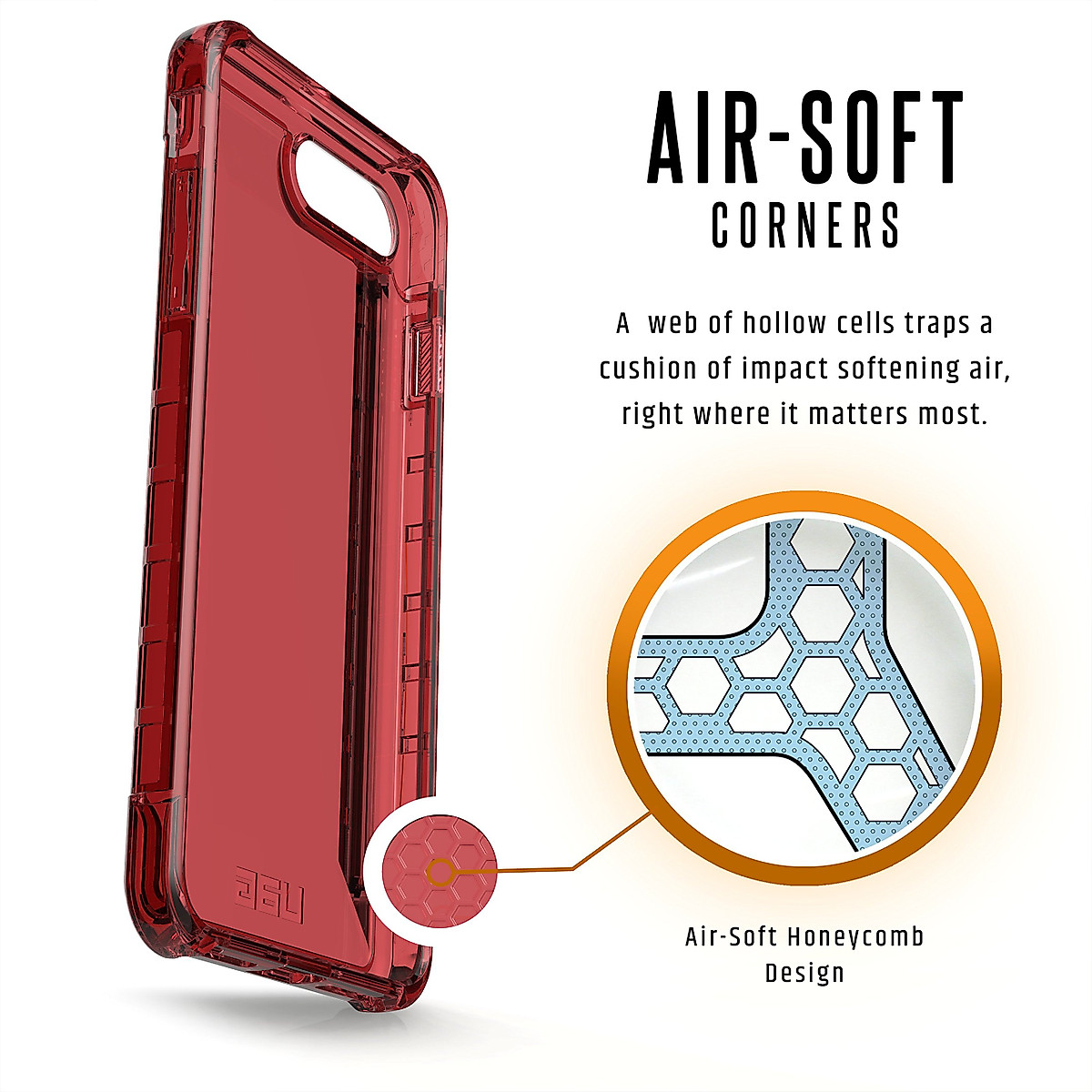 URBAN ARMOR GEAR UAG iPhone 8 Plus/iPhone 7 Plus/iPhone 6s Plus [5.5-inch screen] Plyo Feather-Light Rugged [Crimson] Military Drop Tested iPhone Case
