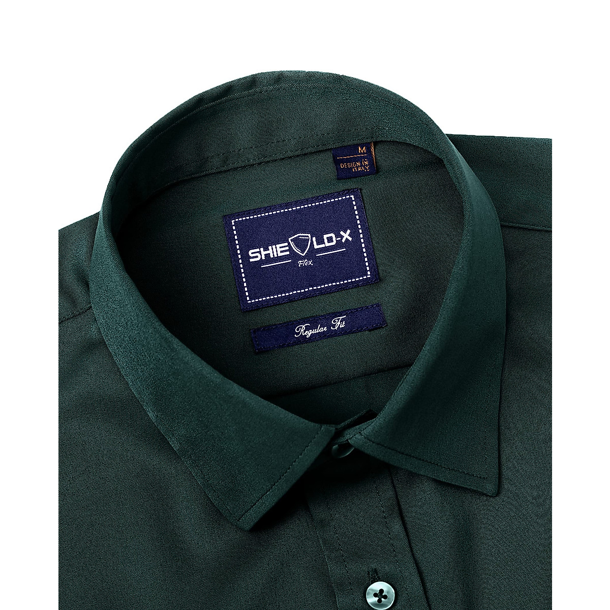 Alimens & Gentle Slim Fit Mens Dress Shirts Long Sleeve Dress Shirts for Men Stain Sheild Button Down Shirt Men Big Dark Green