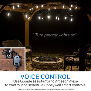 Honeywell 39363-CS2 UltraPro Z-Wave Plus Outdoor Plug-in Switch, Weather-Resistant, 1 Grounded Outlet, 39363, Black