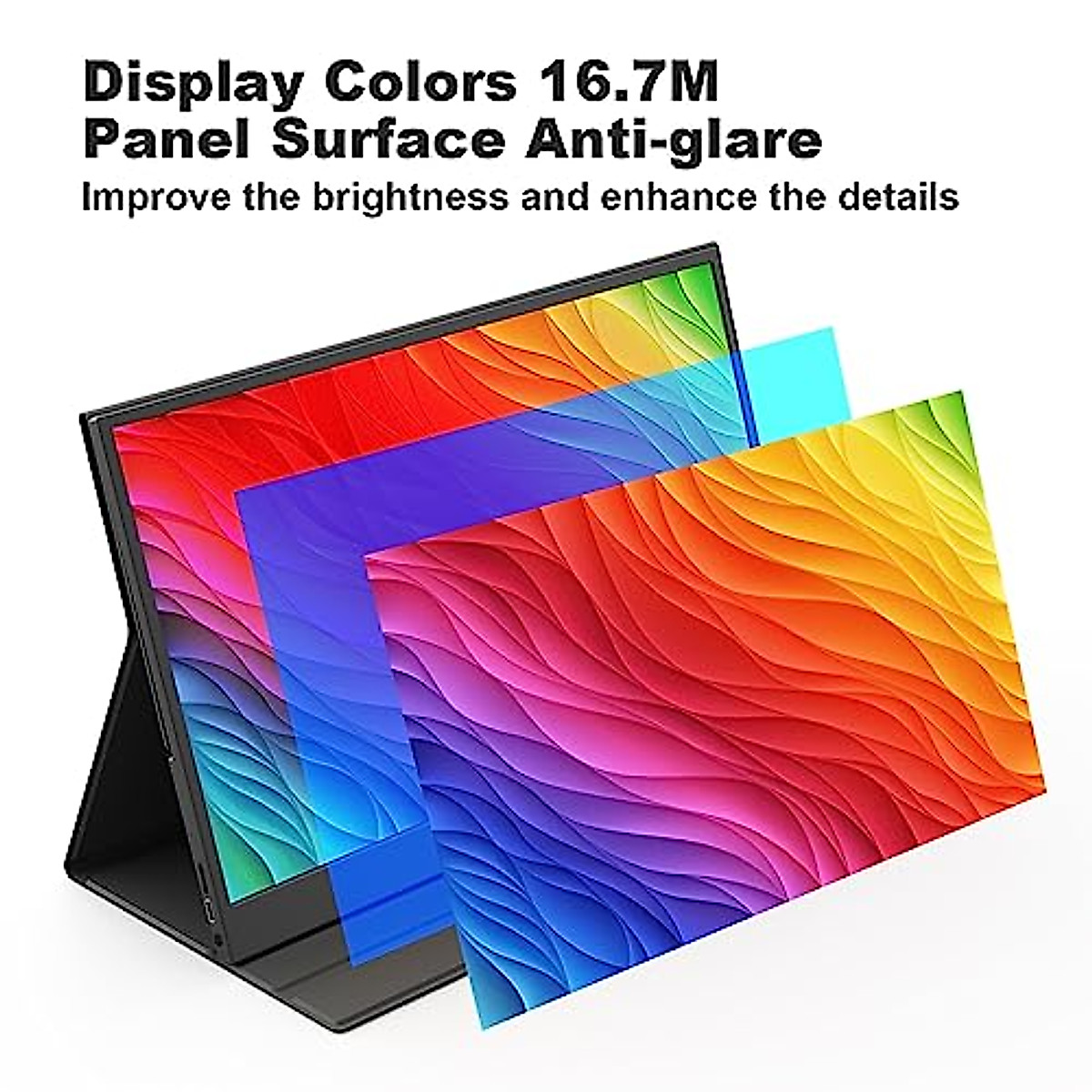 ADBEN 15.6inch FHD 1080P Laptop Monitor IPS Screen Portable Gaming External Monitor Plug&Play with PU Leather Cover Compatible with Laptop PC Phone Mac Xbox PS5/PS4 Switch