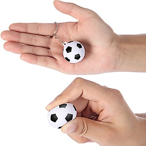 Blulu 30 Pack Soccer Keychains Soccer Stress Ball Sports Ball Keychains Soccer Key Chain for Boys School Carnival Reward, Party Bag Gift Fillers (Soccer)