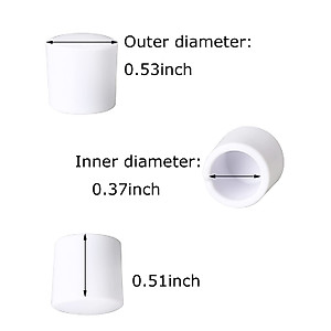 MEETOOT 10pcs Door Bumper Tips 0.4&quot; White Door Stop Caps Door Stopper Bumpers for Wall and Floor Protection