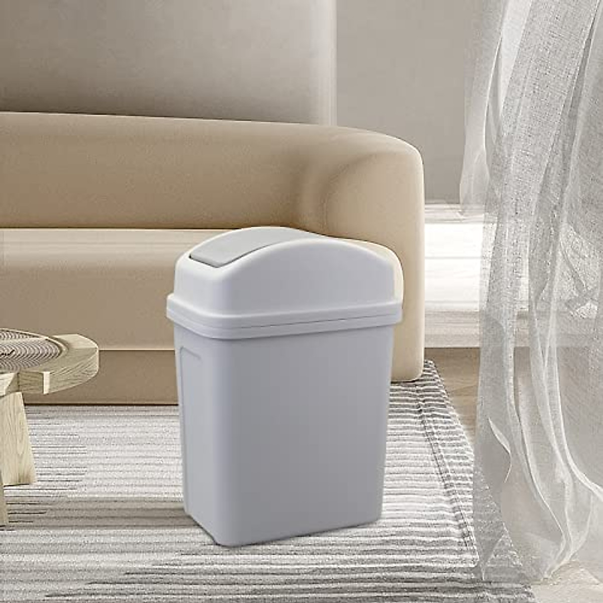 Sosody 4.5 Gallon Swing Top Garbage Can, Plastic Trash Bin with Lid, 3 Pack
