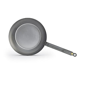 de Buyer MINERAL B Carbon Steel Country Fry Pan - 11” - Ideal for Sauteing, Simmering, Deep Frying & Stir Frying - Naturally Nonstick - Made in France