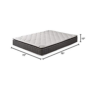 Spinal Solution 9-Inch Medium Firm Foam Encased Pillowtop Pocketed Coil Innerspring Fully Assembled Mattress, Good For The Back, King White