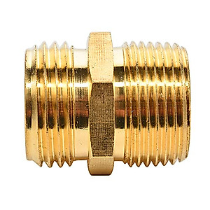 2 Pack 3/4" GHT to 3/4" NPT Male Connector, Brass Garden Hose Fitting, Male Hose Adapter