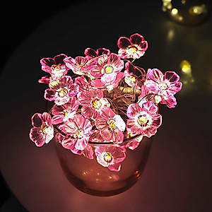 EONLYX Plum Flower Lights, 10FT 30LED Cherry Blossom Copper Wire String Lights Battery Operated Fairy Lights for Indoor Bedroom Children Girls Room Wall Wedding Decorations
