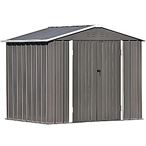 Outdoor Storage Sheds - 8x6Ft Large Metal Garden Patio Sheds for Bike and Tools with Lockable Doors