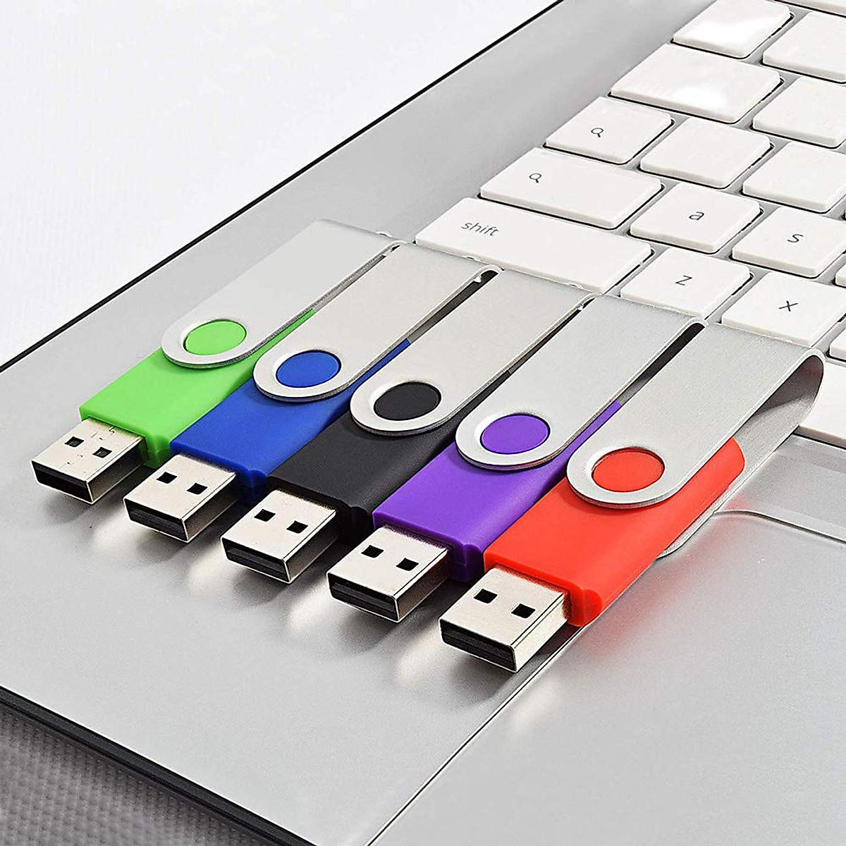 10 Pack of Colorful 8GB USB 2.0 Flash Drives and 10 Pack of Black 8GB USB 2.0 Flash Drives - 20 Pack by Aiibe