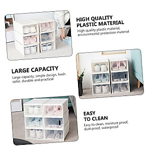 CHILDWEET Shoes Organiser Window Design 2 Pack Shoe Showcase Box Large Storage Case for Shoes Socks Underwear