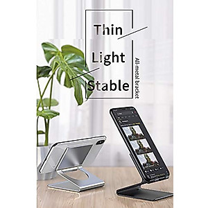 khosh ONE Cell Phone Stand Metal Cell Phone Stand and Holder, Great for Office Desk and Night Stand -Black- Silver (Black)