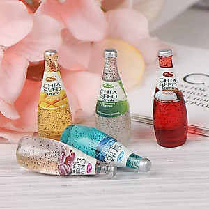 CoscosX 13 Pcs 1:12 Colourful Cocktail Cup Drink Juice Tea Beverage Bottle Jam Jar Toys,Simulation Drink Wine Glass Model for Dollhouse,Dolls House Miniature Toy Doll Food Kitchen Accessory Bar Decor