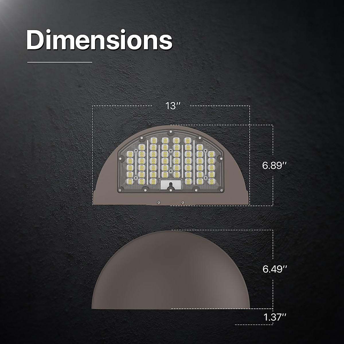 HYPERLITE LED Wall Pack Light 48W/64W/80W and 120W with Photocell, 5000K for Warehouse Yard Barn Shop Factory
