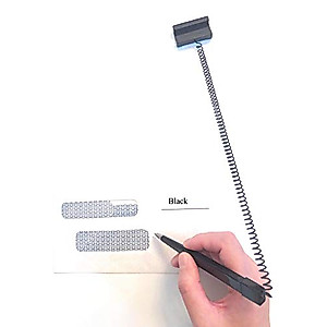 NoBo Pack of 5 Counter Coil Corded Wedgy Pen with Adhesive Backing, Black Ink