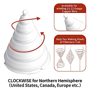 99.9% Pure Copper Wire, with Fibonacci Coil Winding Jig for Electroculture Gardening, Electro Culture Gardening Stake for Growing Garden Plants and Vegetables, 16 Gauge, 127 Feet / 39m, 1 Pound