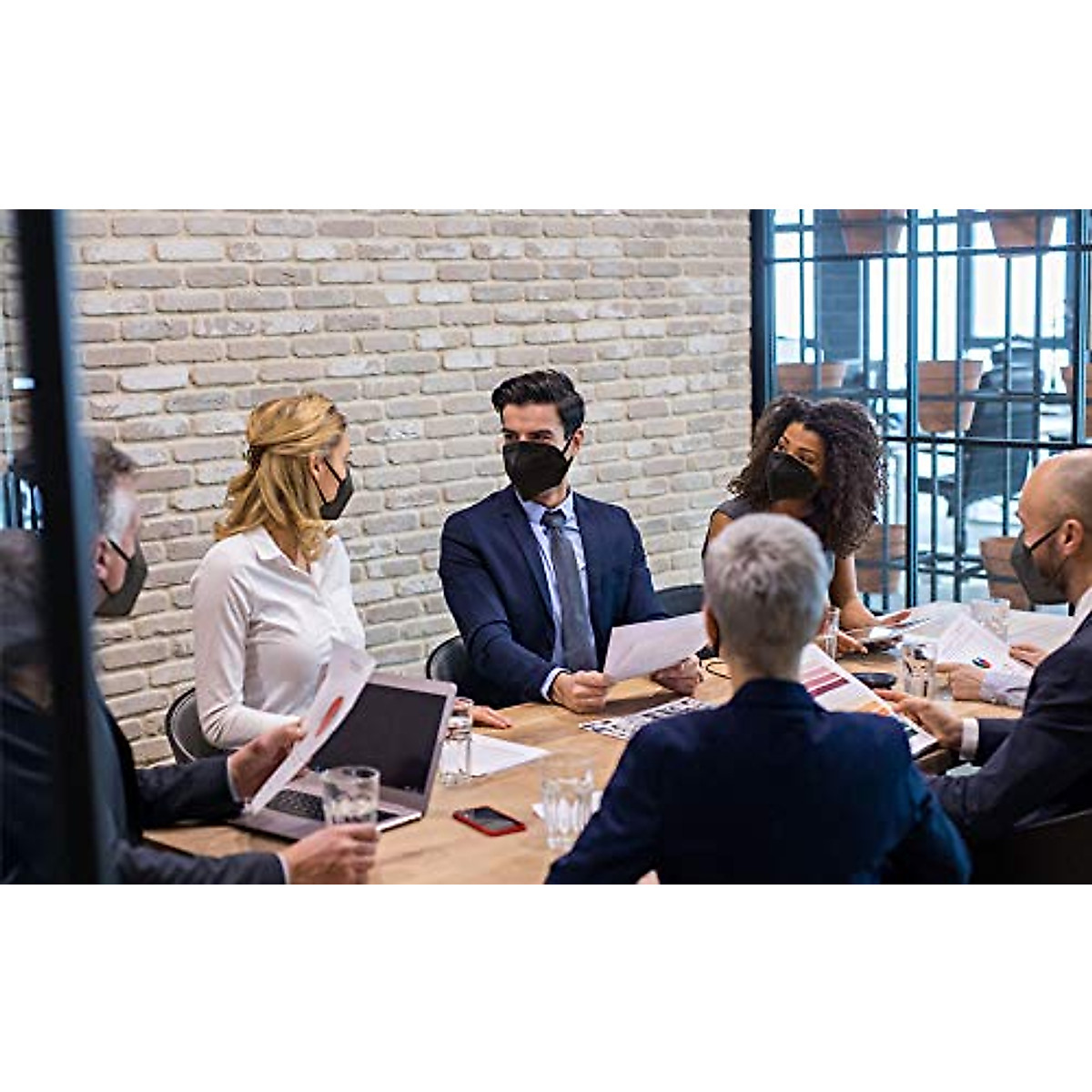 SYNGLO KN95 Face Masks 50 Pack, Individually Wrapped 5 Layer Mask For Adults, Filter Efficiency≥95% (Black20)