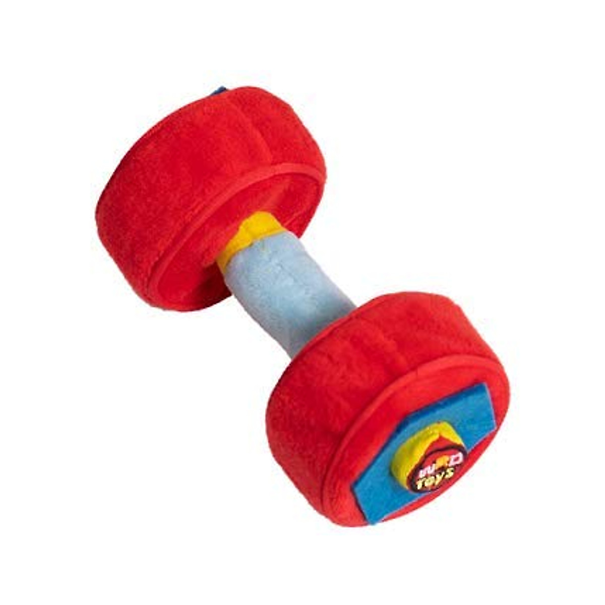 WOD Toys® Baby Dumbbell Plush Dumbell with Rattle & Sensory Sounds – Safe, Durable Fitness Toy for Newborns, Infants and Babies (1)