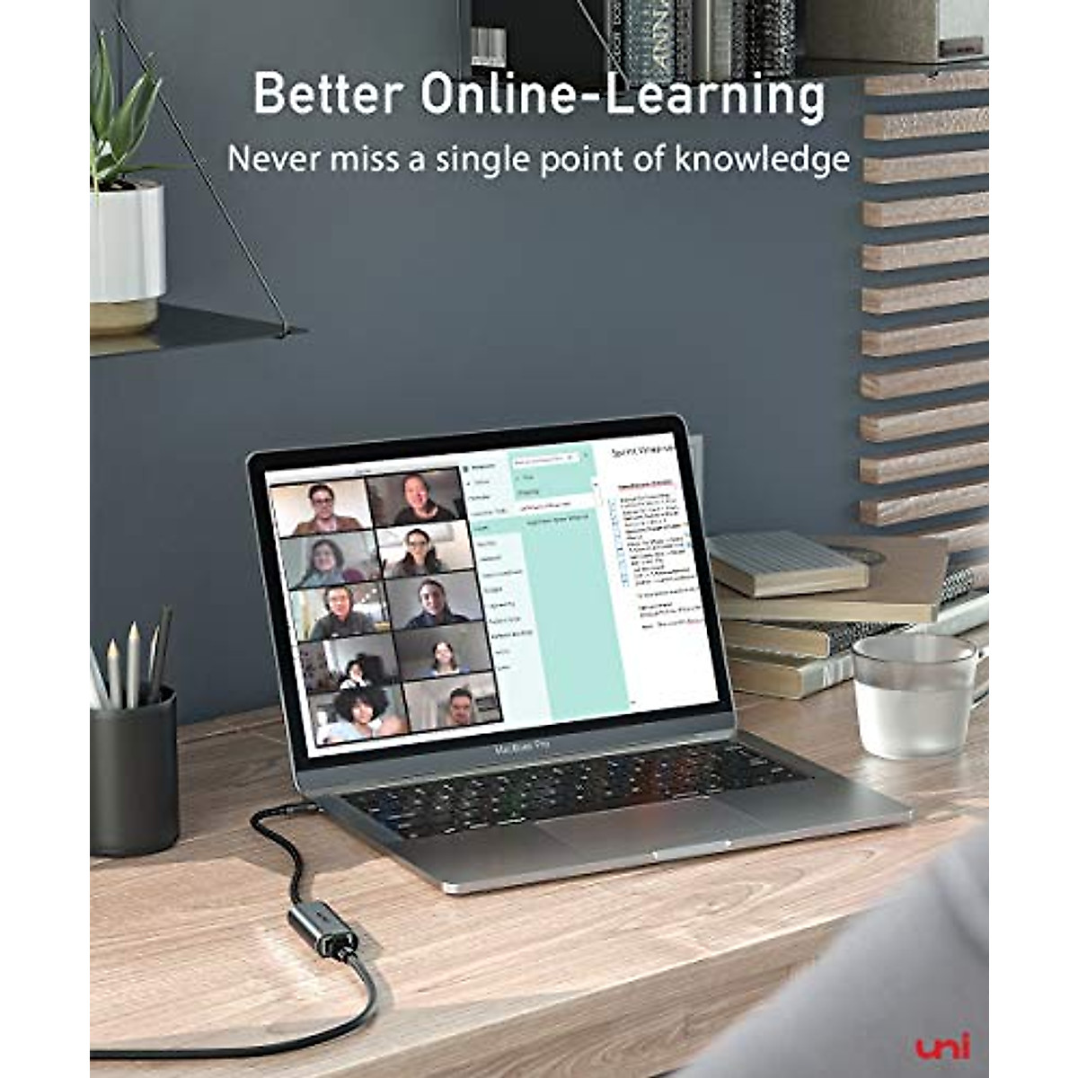 USB C to Ethernet Adapter, uni Driver Free RJ45 to USB C [Thunderbolt 3/4 Compatible], 1Gbps Type-C Gigabit Ethernet LAN Network Adapter for MacBook Pro/Air, iPad Pro, Dell XPS, Surface Laptop, Mac