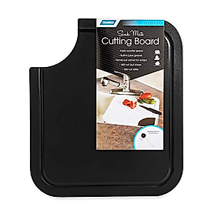 Camco RV/Marine Sink Mate 12½-Inches x 14 ½-Inches Cutting Board - Fits Securely Over Your RV or Boat's Kitchen Sink - Ideal for Cleaning, Carving and Chopping - Black (43858)