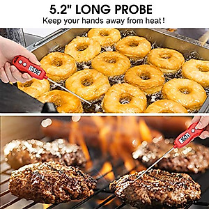 Digital Kitchen Food Meat Thermometer - AIMILAR AY6001-R1 Instant Read Cooking Meat Thermometers for Cooking and Grilling with Backlight Waterproof Magnetic for Grill Oven BBQ Smoker Turkey Water