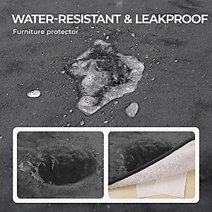 Waterproof Pet Blankets for Extra Large Dog Small Cat Blanket Washable for Couch, Car, Bed Sherpa Fleece Puppy Blanket Soft Plush Reversible Throw Furniture Protector Dark Grey Small（40" x 28"）