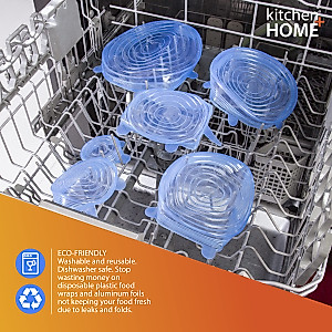 Kitchen + Home Silicone Stretch Lids - Set of 6 Silicone Food Saver Covers - BPA (1)