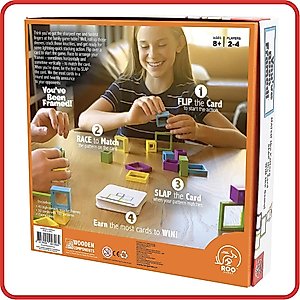 ROO GAMES You’ve Been Framed! - Fast-Paced Stacking and Building Game - For Ages 8+ - Match the Pattern, Slap the Card, Win!