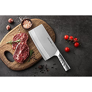 Meat cleaver, Little Cook 8 inch cleaver knife, Stainless steel butcher knife, Vegetable knife for Home Kitchen and Restaurant