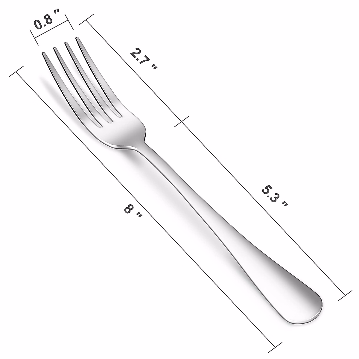 Dinner Forks Set of 12, ENLOY 8 Inches Food Grade Stainless Steel Silverware Forks, Table Forks, Flatware Forks, Flatware Cutlery Forks for Home Kitchen, Mirror Polished Dishwasher Safe