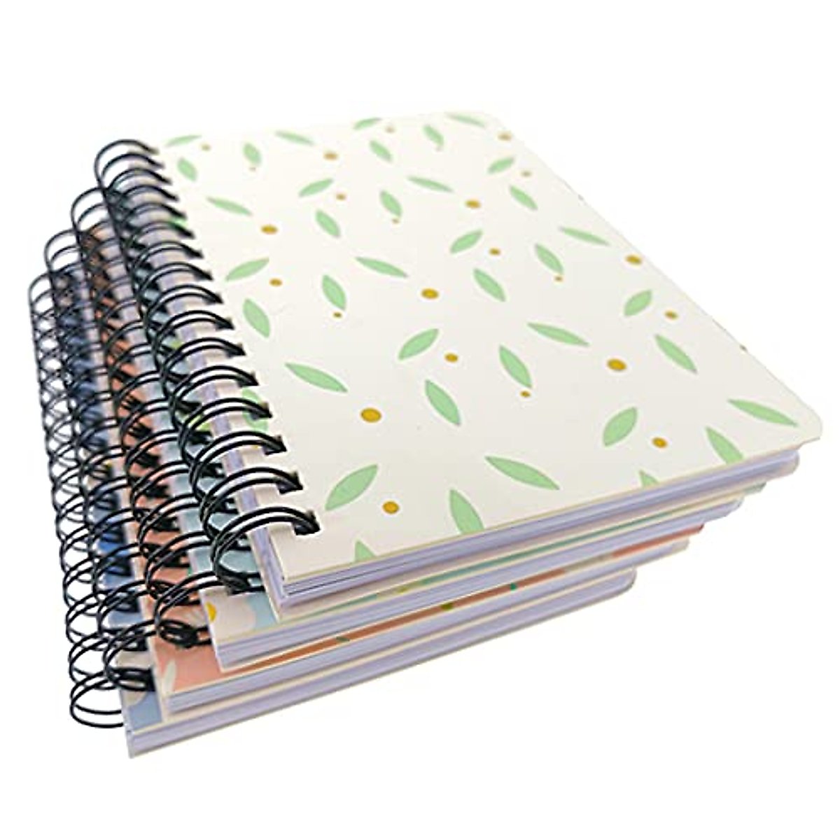 4 Pack A6 Spiral Notebook Journal,Wirebound Ruled Sketch Book Notepad Diary Memo Planner,A6 Size(5.7X4.1") & 80 Sheets (Flower B)