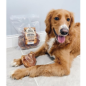 100% Natural Half Pig Ear Dog Treat, 15 pack, Our Healthy Dog Pig Ears Halves Are Easy To Digest, Chemical & Hormone Free Thick Cut Pig Ears For Dogs Aggressive Chewers, Great For Small Or Large Dogs