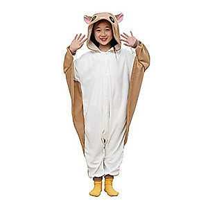 Flora Huxley Kids Animal Onesie Cosplay Helloween Costume (Flying Squirrel, 6 Years)