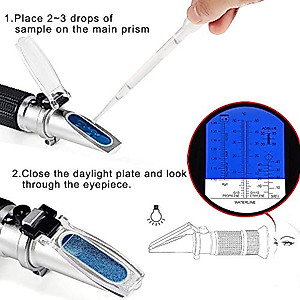 DLH Antifreeze Refractometer Freezing Point RHA-701ATC Car Urea 5 in 1 Tester Ethylene Propylene Glycol Battery Fluid