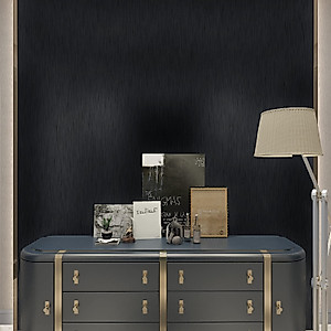 CRE8TIVE Brushed Black Stainless Steel Contact Paper for Appliances 24"x118" Black Peel and Stick Wallpaper Metallic Heat Resistant Waterproof Self Adhesive Vinyl for Kitchen Dishwasher Fridge Cabinet