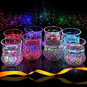 Liquid Activated Multicolor LED Glasses ~ Fun Light Up Drinking Tumblers - 6 oz. - Set of 8