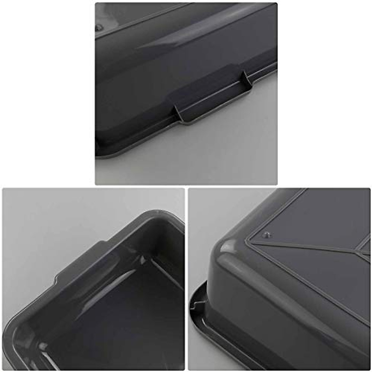 Bringer 4-Pack Gray Commercial Bus Tubs, 8 L Small Plastic Bus Box