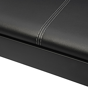 Office Reception Sofa Set, 3-Seat & 2PCS 1-Seat PU Leather Waiting Room Bench with Arms Executive Side Waiting Room Visitor Guest Chair Set for Airport Clinic Meeting Conference Room (Black)