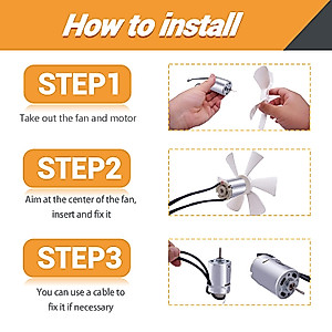 mankk 6" RV Vent Fan Blade with 12V D-Shaft RV Vent Motor Fan Blade Replacement RV Exhaust Fan Bathroom RV Exhaust Fan with 2 Screws 2 Zip Ties