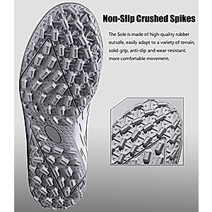 Soccer Shoes for Men High-Top Lace-Up Non-Slip Spikes Indoor Turf Futsal Football Cleats White EU 44 US 10.5