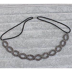 Merroyal Fashion Rhinestones Headband Crown For First Communion, Wedding, Pageant (Black)