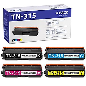 HIYOTA TN315 Compatible TN-315BK TN-315C TN-315M TN-315Y High Yield Toner Cartridge Set Replacement for Brother TN315 HL-4570CDW 4570CDWT MFC-9640CDN 9650CDW Series Printer (4 Pack ,1BK/1C/1M/1Y)