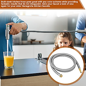 88624000 Kitchen Faucet Pull Out Hose Replacement for Hansgrohe Sink Spray Faucet, 59 Inch Pull Down Hose with Brass Connectors Replace 95507000 95506000