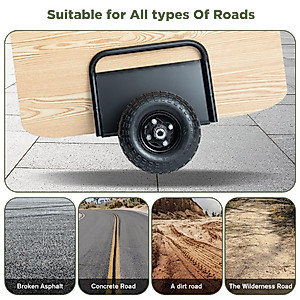 Yeeoy Heavy Duty Panel Dolly, Slab Dolly with Handle, 10" Solid Rubber Tires Wheels,1000LBS Load Capacity All Terrain Moving Cart for Heavy Drywall Sheet & Material Handling