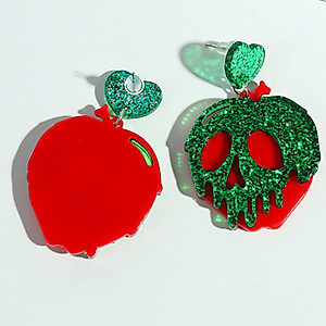 TIANBANGSHI Unique Halloween acrylic Pumpkin Earrings - Hypoallergenic Skull Pumpkin Dangle Earring For Women Holiday Night Costume Jewelry gift (human skeleton)