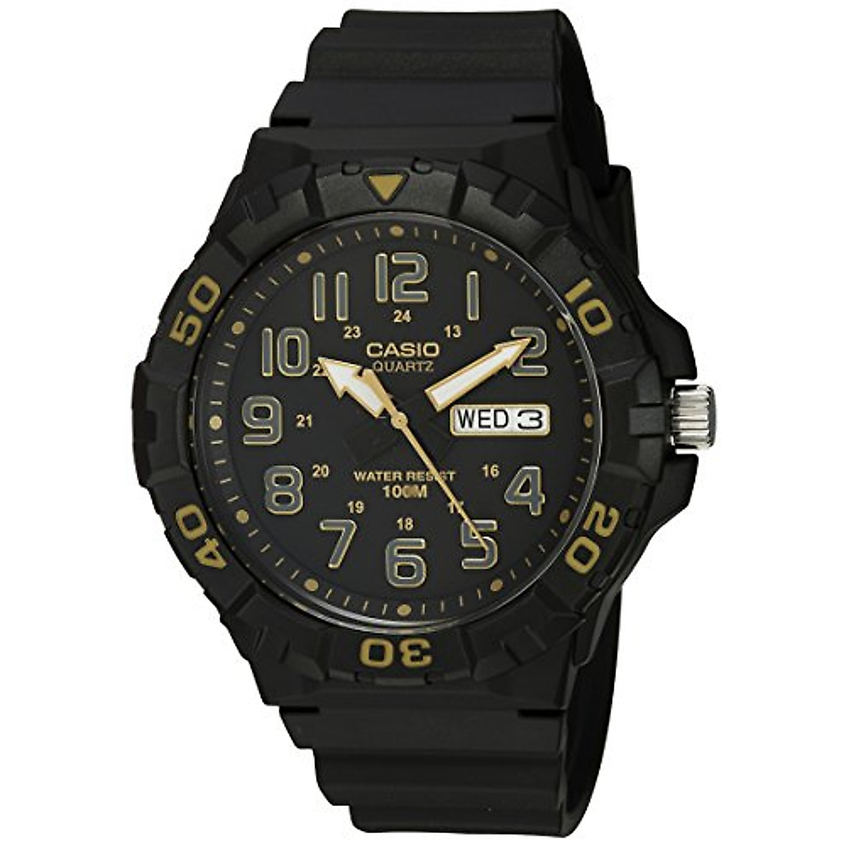 Casio Men's 'Diver Style' Quartz Resin Casual Watch, Color:Black (Model: MRW-210H-1A2VCF)