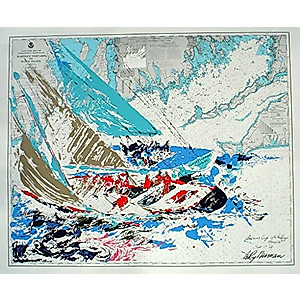 AMERICA'S CUP PLATESIGNED POSTER Leroy Neiman