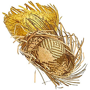 Zerodeko Beach Hat 2pcs Beachcomber Straw Hats, Hawaiian Straw Hats Summer Beach Hats Womens Hats